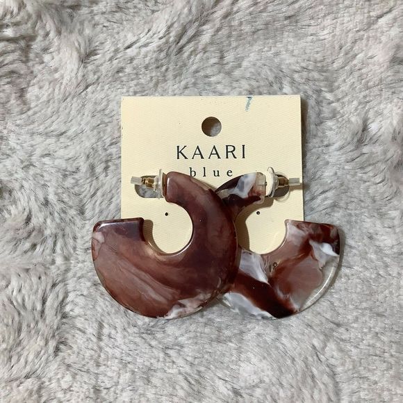 Kaari Blue | Jewelry | Nwt Kaari Blue Red Marble Acrylic Circle Hoop Earrings | Poshmark